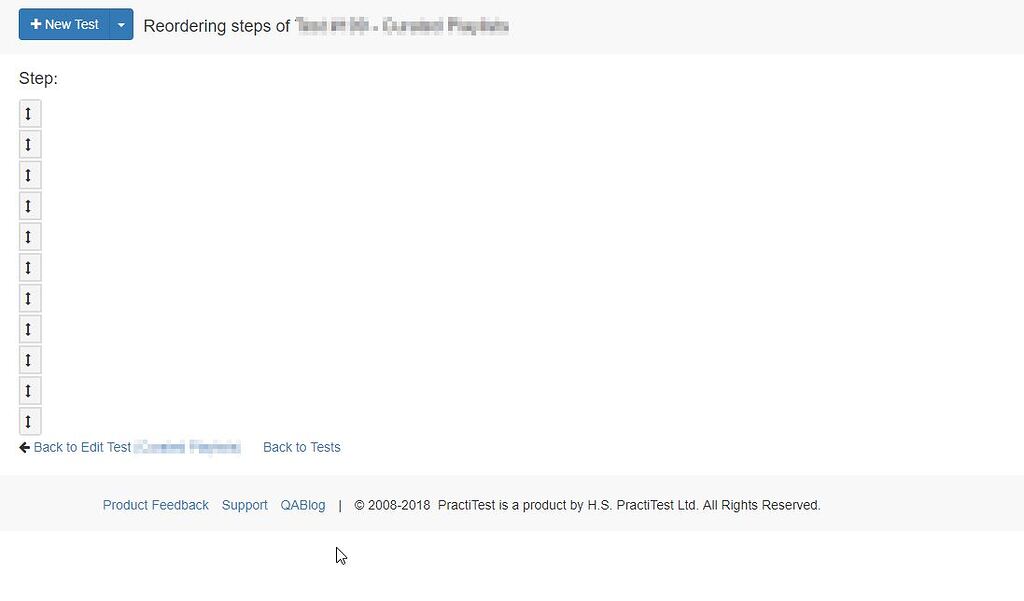 Issue with "Reorder Steps" - Tests - PractiTest Discussion Forum